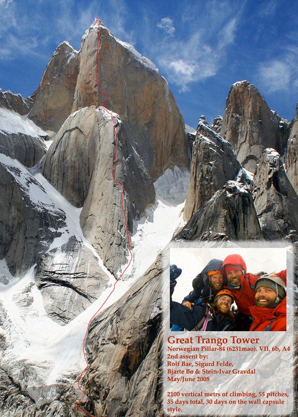 Norwegians Repeat Historic Trango Route - Climbing