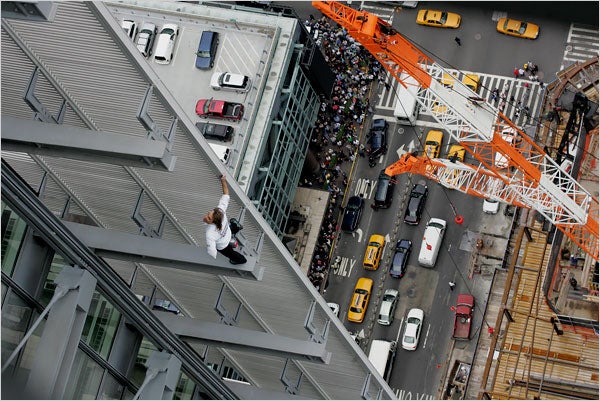 New York Times Building Climbed Twice - Climbing