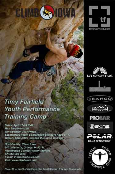 Timy Fairfield Multi-Media Show, Youth Camp and Adult Clinic at Climb ...