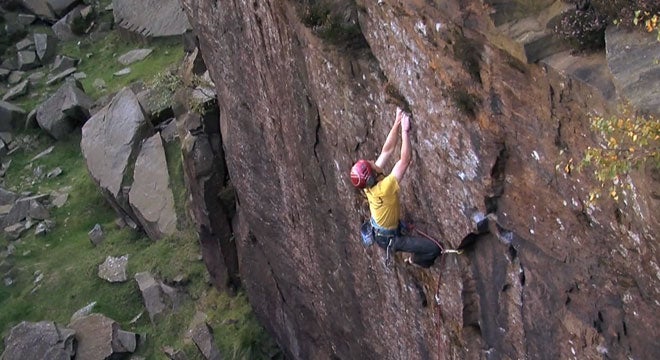 Pete Whittaker Filmed On Gritstone First Ascent - Climbing