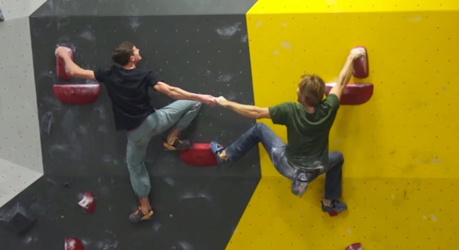 Video: Sharma, Puccio, and More Attempt Team Boulder Problem - Climbing