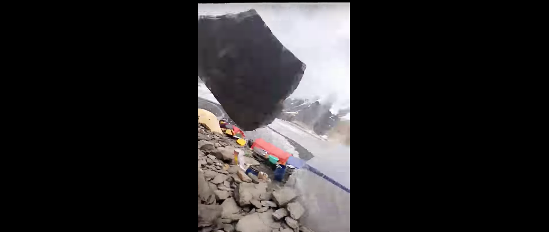 Rock Falling Off Cliff