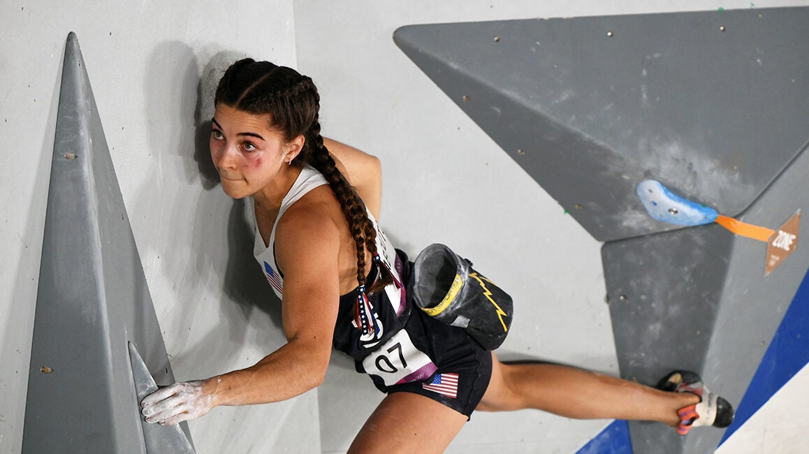 Brooke Raboutou's mother, coach Robyn on watching Olympics - Climbing