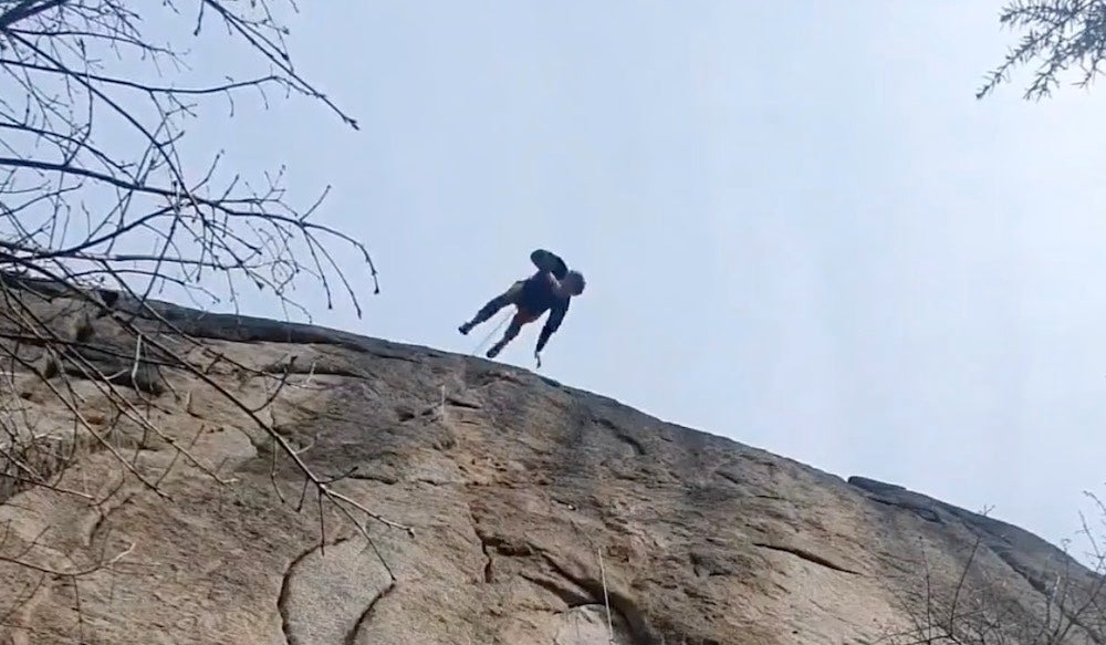 Weekend Whipper: Foot Slip Causes Awkward Fall - Climbing