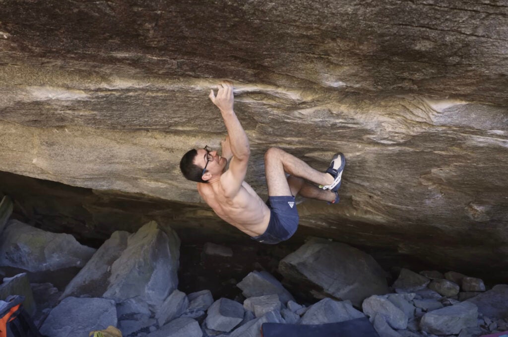 Watch Will Bosi Climb Alphane (V17) and Chat About His Training - Climbing