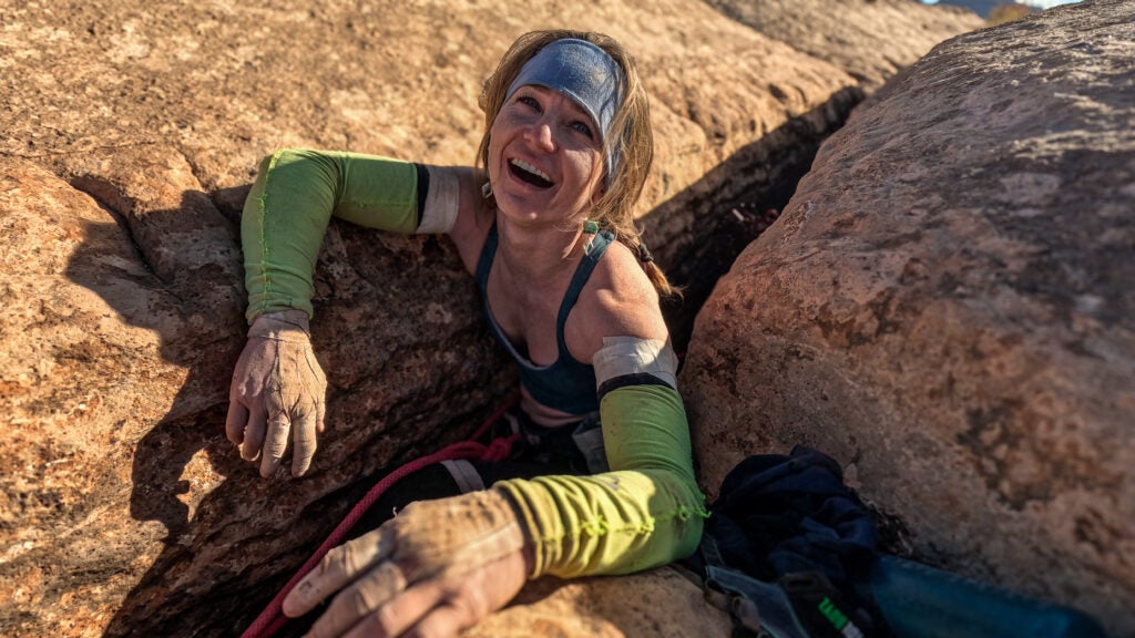 Mary Eden Climbs Black Mamba—5.14b Roof Crack - Climbing