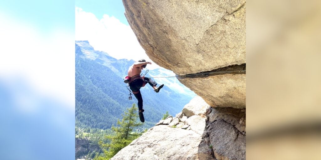 Climber Takes Big Fall From Roof Crack - Climbing